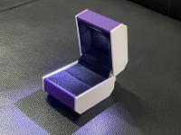 China Customized Your Logo-Purple Pu Leather LED Ring Box for sale