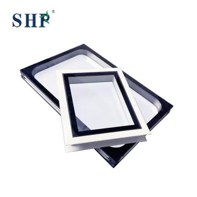 China Aluminum Alloy Frame Cleanroom Window Customized 50mm Metal Double Glass for sale
