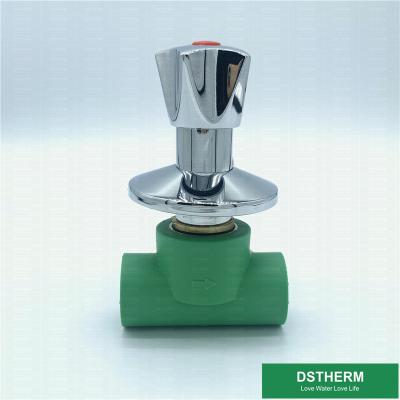 Cina 32mm Plastic PPR Stop Valve With Chrome Plated Pentagon Handle in vendita