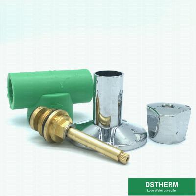 China Light Weight Type PPR Plastic Stop Valve Triangle Handle Chrome Plated With Caps Te koop