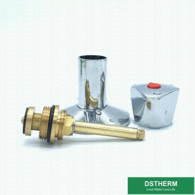 China Chrome Plated Round Hexagonal Brass Handles For Stop Valve Top Parts Cartridges for sale