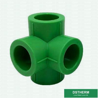 China Plastic PPR Equal Cross Pipe Fittings For Cold / Hot Water Supplying for sale
