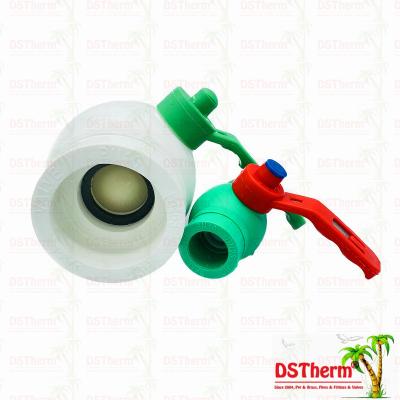 China Fusion / Electrofusion Connection PPR Brass Valve With Plastic Ball Socket Metal Handle for sale