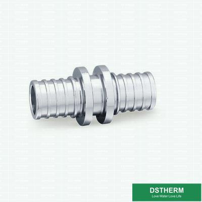 China Slide Brass Equal Threaded Coupling Press Fittings Nickel Plated for sale