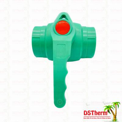 China Ppr Ball Valve Customized Green Handle Ppr Plastic Ball Valve Brass Ball Strong Designs Big Flow for sale