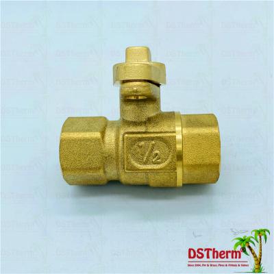 China Lockable Brass Female Ball Lock Valve With Key Female And Male for sale