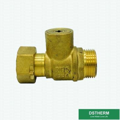 China Lock Single Union Check Valve Customized Brass Color Ball Valve for sale
