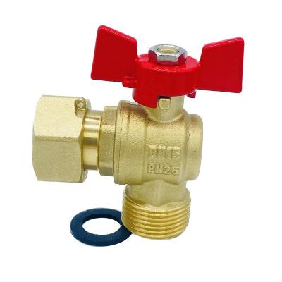 China PN25 Screw Connector Brass Ball Valve With Check Square Union ISO9001 for sale