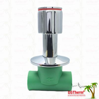 China Ppr Chrome Plated Stop Valve With Anti-slip Handle Low Maintenance 20-32mm Customizable Size for sale