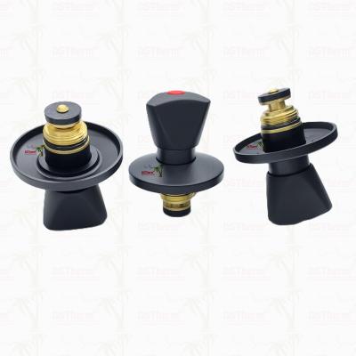 China Triangle Handle Stop Valve Top Part Brass Cartridge Black Plated Valve Concealed Valve Cartridge Global Valve Cartridge for sale