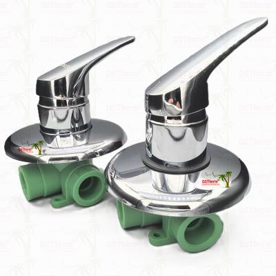 China Three-way Round Panel Ppr Mixer Shower Valve Cold Hot Water Balanced Valve for sale