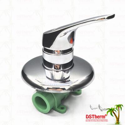 China Three-way Round Panel Ppr Mixer Shower Valve Cold Hot Water Balanced Valve for sale