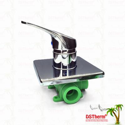 China Three Ways Ppr Chrome Plated Mixer Shower Valve With Square Panel 20-25mm for sale