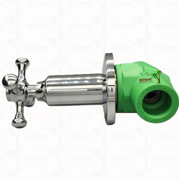 PPR Chrome Plated Luxury Ball Valve With Cross Handle Copper Core Brass Cartridge