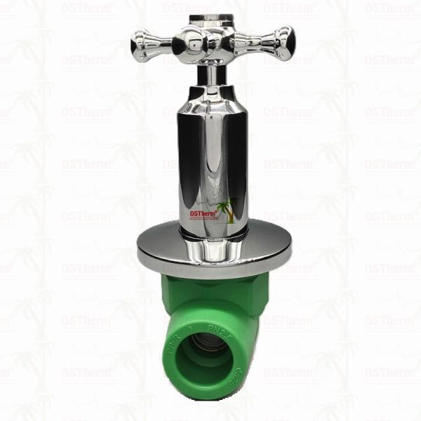 PPR Chrome Plated Luxury Ball Valve With Cross Handle Copper Core Brass Cartridge