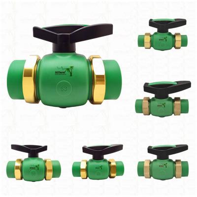 China PPR Union Ball Valve Full Bore Ppr Double Union Ball Valve 20-63MM Exposed Installation for sale