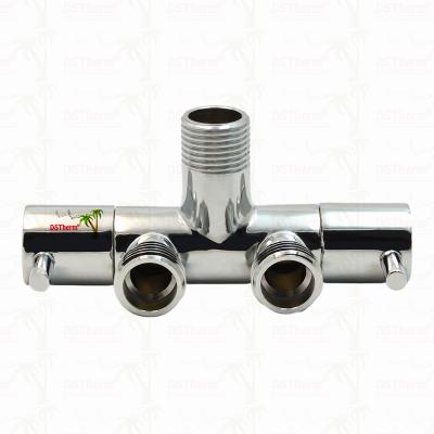 China 3-Way Diverter Valve Double Switch Angle Valve One-inlet Two-outlet Angle Valve Double Handle Angle Valve for sale