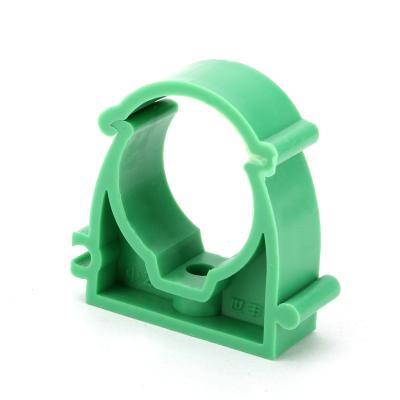 China 20mm Ppr Pipe Accessories Plastic Pipe Clamp Clip Green Color For Water Supply for sale