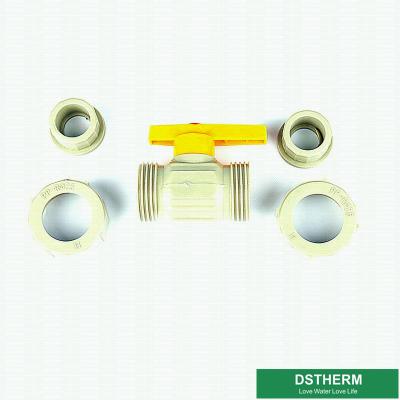 China Red Handle Plastic Union Ball Valve With Brass Ball Normal Pressure for sale