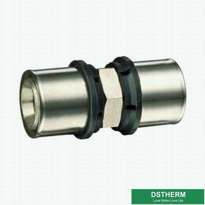 China Customized Reducer Threaded Coupling Compression Double Straight Brass Press Union Fittings For Pex Aluminum Pex Pipe for sale