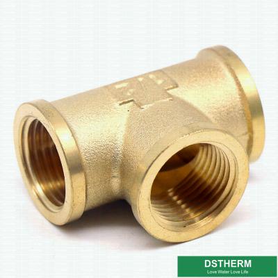 China Pex Compression Brass Flared Fittings Female Threaded Tee Screw for sale