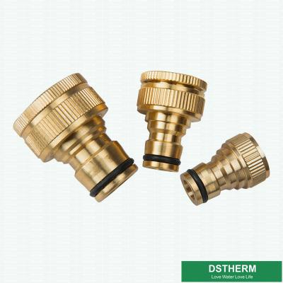 China Brass Hose Tap Connector Male Threaded Garden Water Pipe Quick Adapter One Way Fitting Nipple Joint for sale