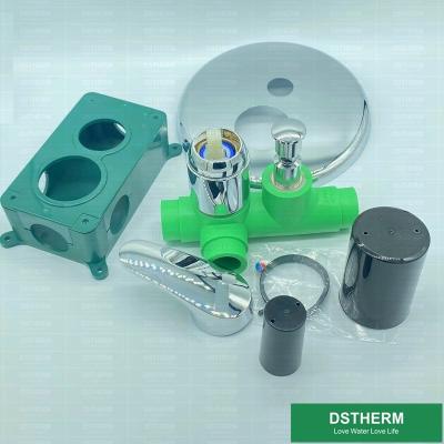 China Cold and Hot Water Plastic Ppr With Brass parts Four Ways Ppr Mixer Shower Valve for sale