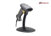 China 1D Laser Automatic Barcode Scanner Handfree Type Black Outer Shell With Stand for sale