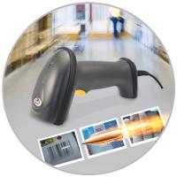 China Rugged Stylish Automatic Barcode Scanner Handfree Type For Supermarket for sale