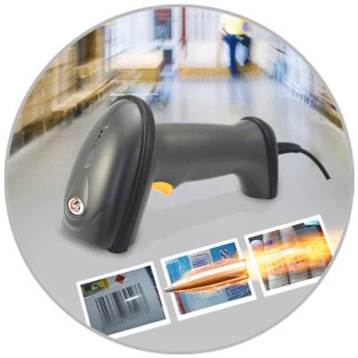 China Rugged Stylish Automatic Barcode Scanner Handfree Type For Supermarket for sale