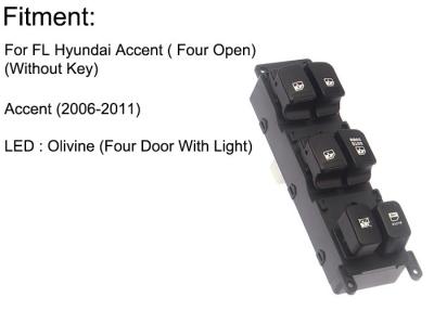 China Auto Power window switch Front Left  for Hyundai Accent four door with  light 2006-2011 OE 93570-1E110 for sale