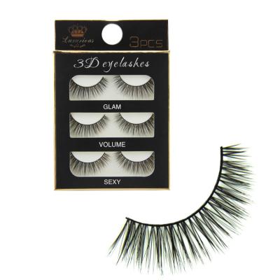 China 100% 3D hand made private label fashionable synthetic eyelashes false eyelashes for sale