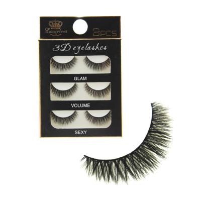 China 3D Style Plastic Cotton Stalk False Eyelashes Cross Section Style for sale