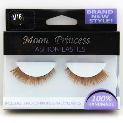 China Horse Fur Brown Cotton Stalk False Eyelash 100% Hand Made Eyelash for sale