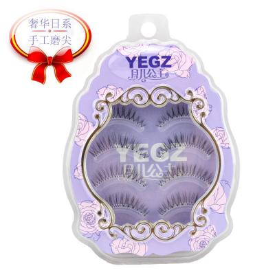 China 100% Hand Made Fiber Hair Lusurious False Eyelash Cross Section Transparent Stem for sale