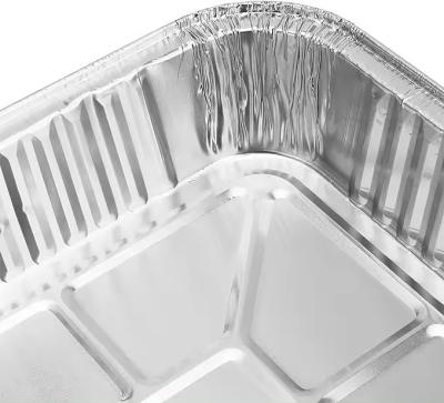 China ISO9001 Certified Rectangle Aluminum Foil Pan with Lid Reusable Thickened Foil Tray for sale