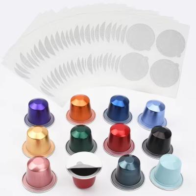 China Disposable Customized Printed Seal Lid Empty Aluminum Foil Coffee Capsules for Packaging for sale