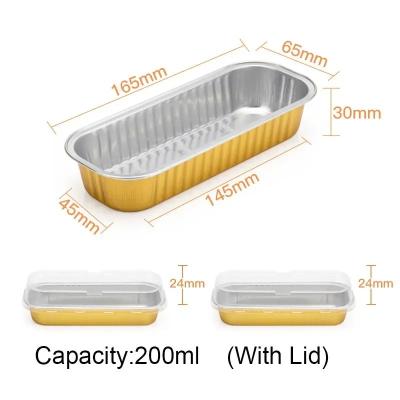 China 200ml Aluminum Foil Baking Cake Box for Cheese Dessert Bread Packaging Cup Disposable for sale