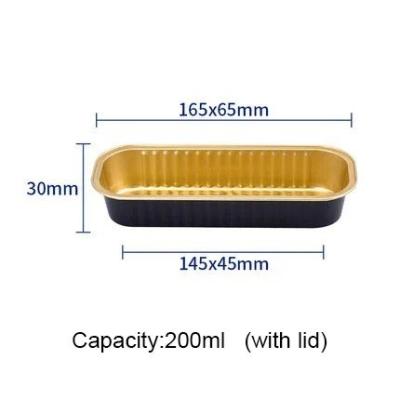 China 200ml Aluminum Foil Baking Cake Box for Cheese Dessert Bread Packaging Cup Disposable for sale