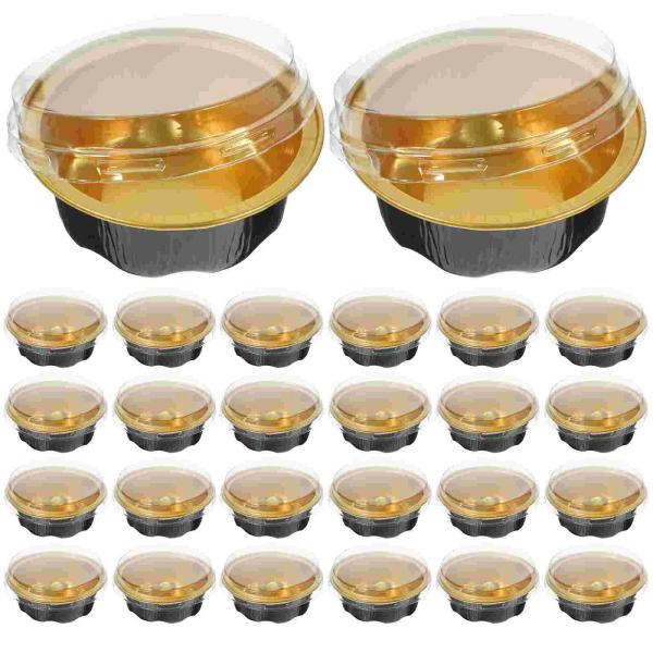 Quality Metal Baking Molds 100pcs Mini Cake Pans With Lids Aluminum Foil Ramekin Mold for sale
