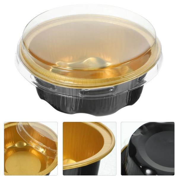 Quality Metal Baking Molds 100pcs Mini Cake Pans With Lids Aluminum Foil Ramekin Mold for sale