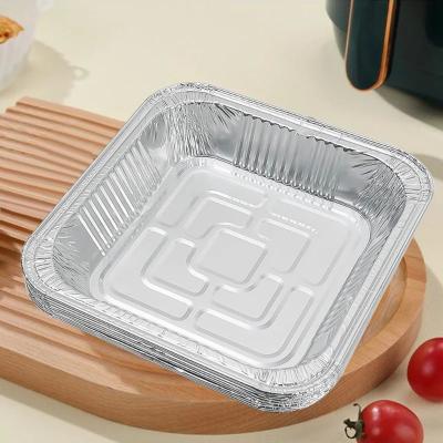 China Aanbevolen op maat 10 stuks aluminium folie bak vierkante lunchdoos keukenbenodigdheden Te koop