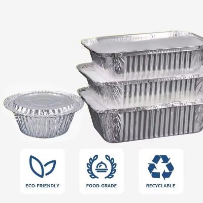 China Customized Logo Acceptable Food Grade Disposable Tin Foil Baking Pan/Trays with Lids for sale