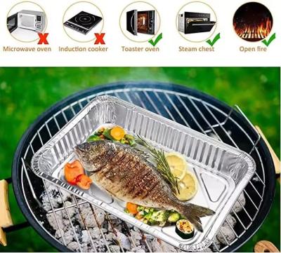 China 700 ML PP Lid Aluminum Foil Food Container Silver Foil Container for Disposable Packaging for sale
