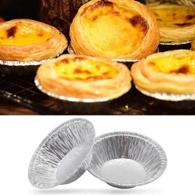 China 100pcs Disposable Aluminum Foil Tart Pan Mini Pot Plate Tin Pie Bake Tray Of Suitable for sale