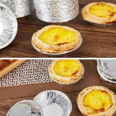 China 100pcs Disposable Aluminum Foil Tart Pan Mini Pot Plate Tin Pie Bake Tray Of Suitable for sale