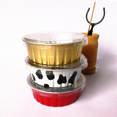 China Small Reusable Round Aluminum Foil Tin Cup Pudding Cake Mold for Baking Pastry Tools for sale