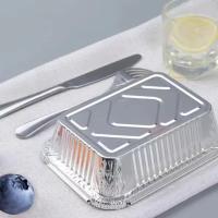 China Customizable Rectangular Aluminum Foil Food Container 100-5118ml Disposable Microwave Safe for sale