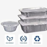 China Customizable Rectangular Aluminum Foil Food Container 100-5118ml Disposable Microwave Safe for sale