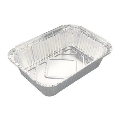 China Caixa de almoço descartável de papel de alumínio de prata Embalagens alimentares para encomendas personalizadas à venda